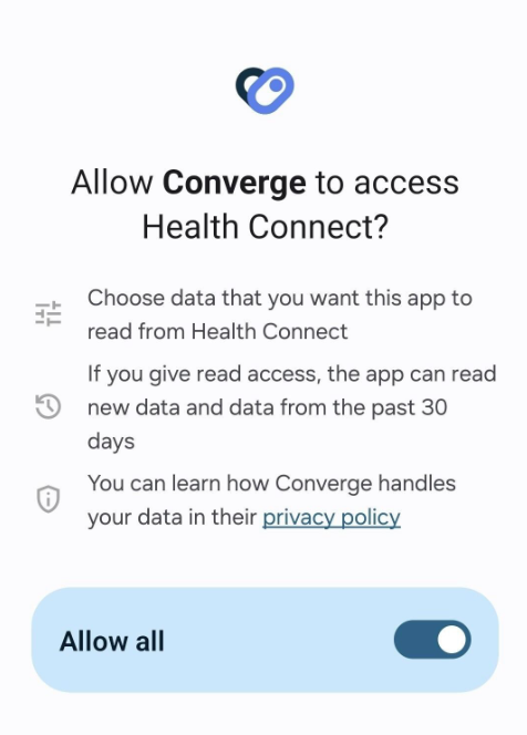 Setup Health Connect (Android)